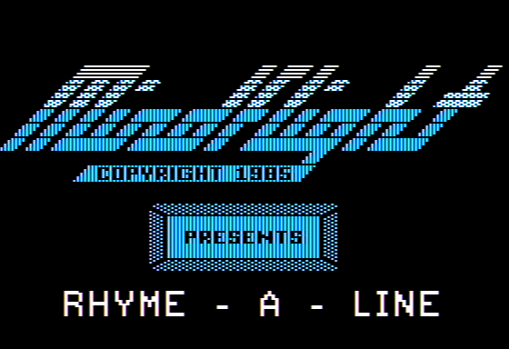 Rhyme-a-Line (1985) - MobyGames