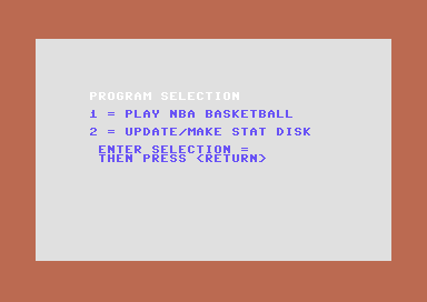 Screenshot of NBA (Commodore 64, 1987) - MobyGames