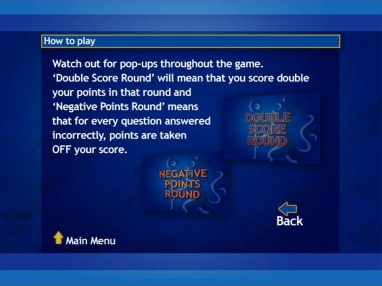 Screenshot of The Chelsea Challenge: Interactive Quiz DVD (DVD Player, 2007) - MobyGames