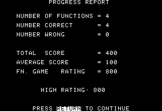 Screenshot of The Function Game (Apple II, 1983) - MobyGames