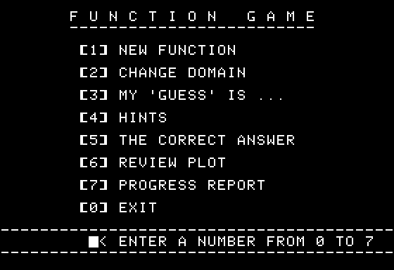 Screenshot of The Function Game (Apple II, 1983) - MobyGames