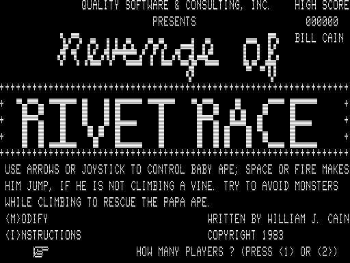 Revenge of Rivet Race (1983) - MobyGames
