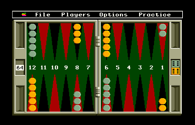 Screenshot of Club Backgammon (Apple IIgs, 1988) - MobyGames