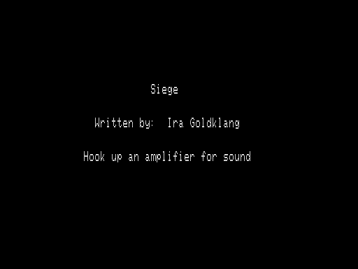 Siege (1982) - MobyGames
