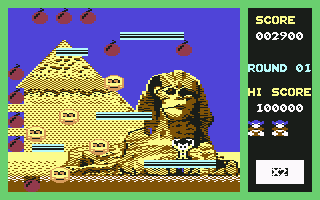 Screenshot of Bomb Jack (Commodore 64, 1984) - MobyGames