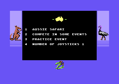 Screenshot of Aussie Games (Commodore 64, 1989) - MobyGames