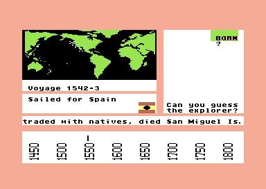 Screenshot of The Sea Voyagers (Commodore 64, 1984) - MobyGames