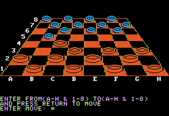 Screenshot of Chess, Checkers, and Backgammon (Apple II, 1987) - MobyGames