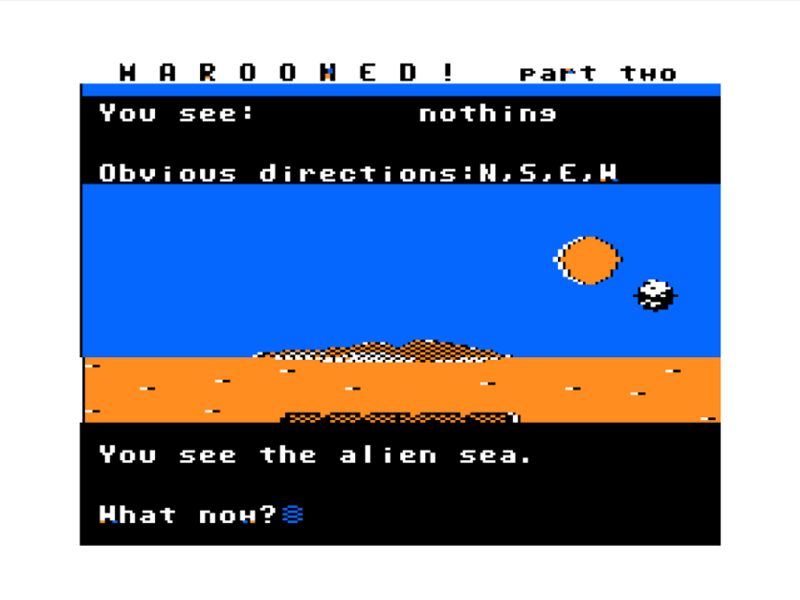 Screenshot of Marooned! (TRS-80 CoCo, 1985) - MobyGames