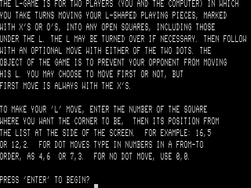 Lgame (1980) - MobyGames