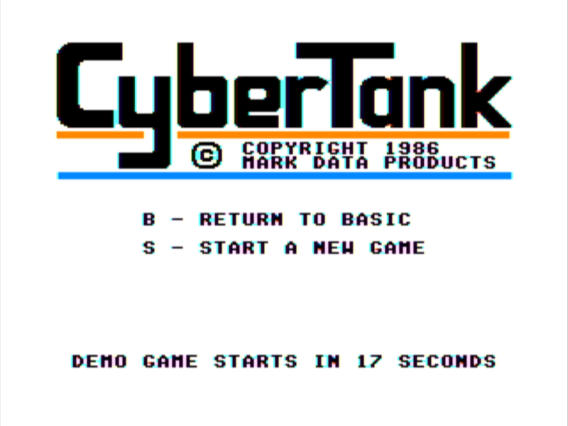 Screenshot of CyberTank (TRS-80 CoCo, 1986) - MobyGames