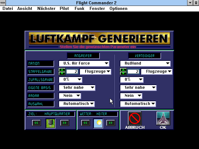 Screenshot of Flight Commander 2 (Windows 3.x, 1994) - MobyGames