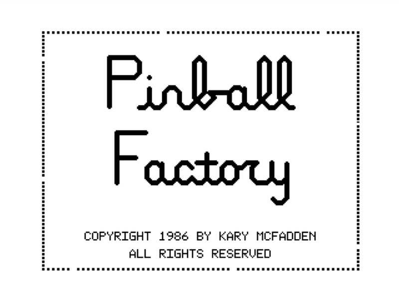 Pinball Factory (1986) - MobyGames