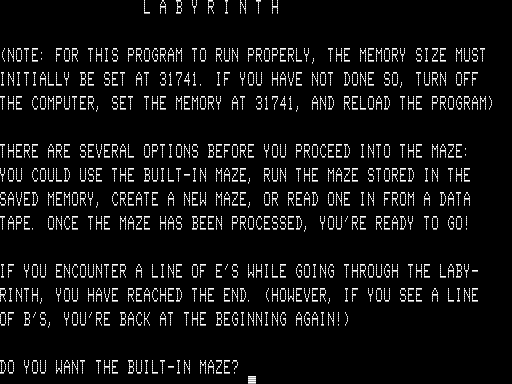 Labyrinth (1979) - MobyGames