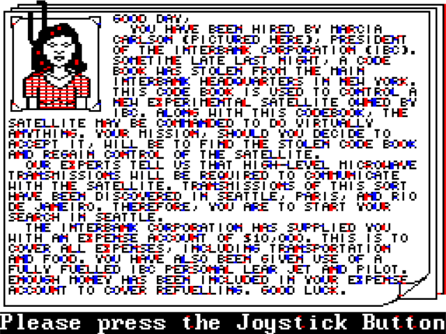 Screenshot of The Interbank Incident (TRS-80 CoCo, 1985) - MobyGames