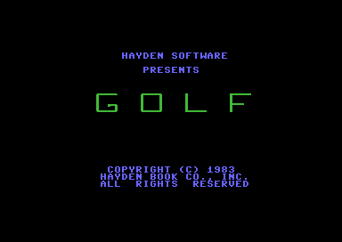Screenshot of Championship Golf (Commodore 64, 1982) - MobyGames