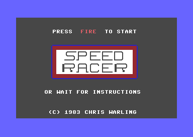 Screenshot of Speed Racer (Commodore 64, 1983) - MobyGames