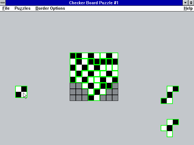 Screenshot of Checker Board Puzzles (Windows 3.x, 1991) - MobyGames