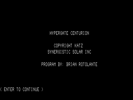 Hypergate Centurion (1982) - MobyGames