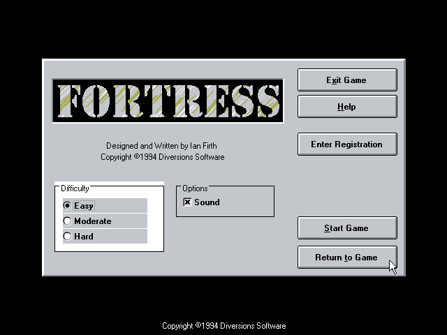 Screenshot of Fortress (Windows 3.x, 1994) - MobyGames