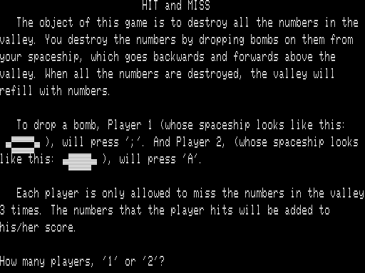 Hit and Miss (1981) - MobyGames