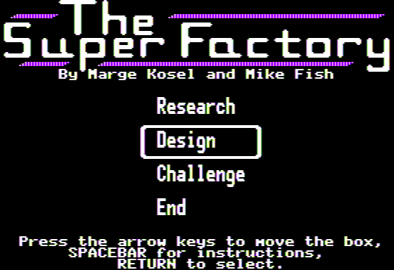 The Super Factory (1986) - MobyGames