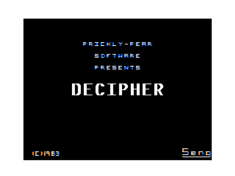 Decipher (1983) - MobyGames