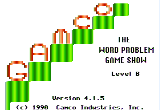 The Word Problem Game Show (1990) - MobyGames