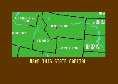 Screenshot of Maps USA (Commodore 64, 1985) - MobyGames