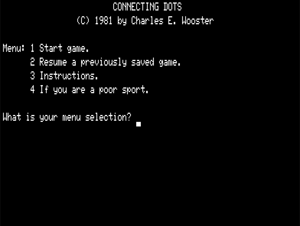 Connecting Dots (1982) - MobyGames