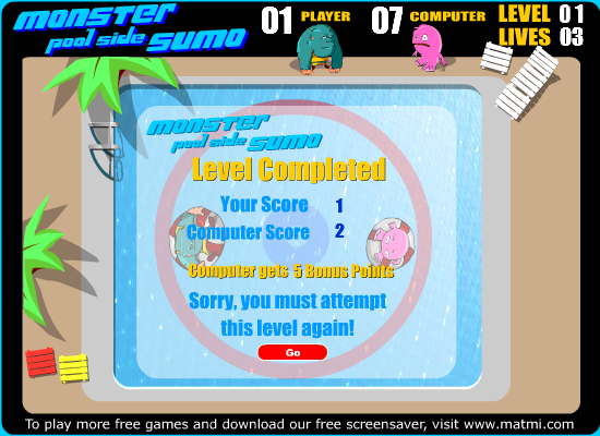 Screenshot of Monster Poolside Sumo (Browser, 2002) - MobyGames
