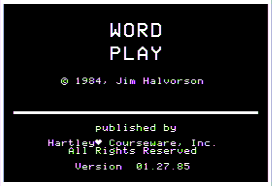 Screenshot of Word Play (Apple II, 1984) - MobyGames