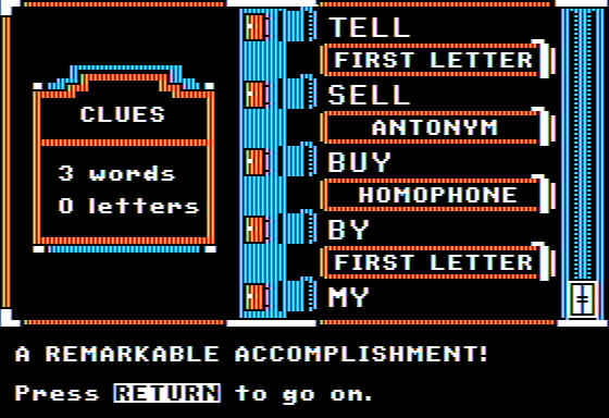 Screenshot of Word-A-Mation: Exploring Word Relationships (Apple II ...