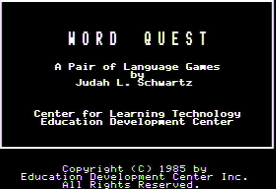 Word Quest (1985) - MobyGames