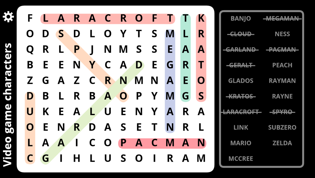 Screenshot of WordSearch (Browser, 2021) - MobyGames