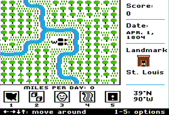 Screenshot of Lewis and Clark Stayed Home (Apple II, 1991) - MobyGames