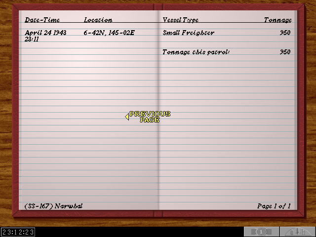 Screenshot of Silent Hunter (DOS, 1996) - MobyGames