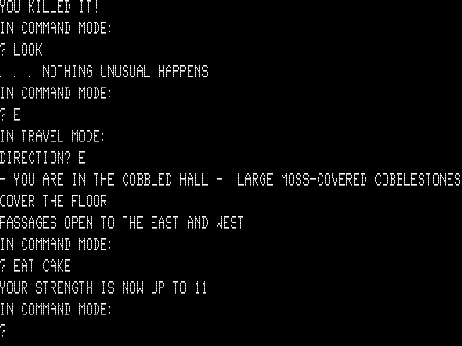 Screenshot of Dungeons & Dragons (TRS-80, 1980) - MobyGames