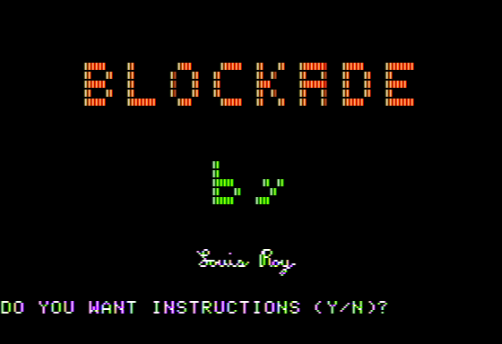 Blockade (1982) - MobyGames