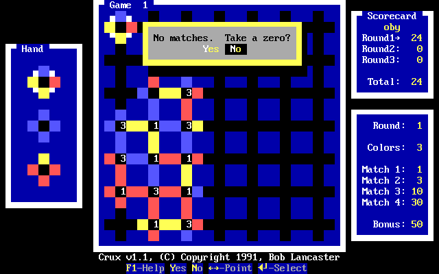 Screenshot of Microlink Crux (DOS, 1991) - MobyGames