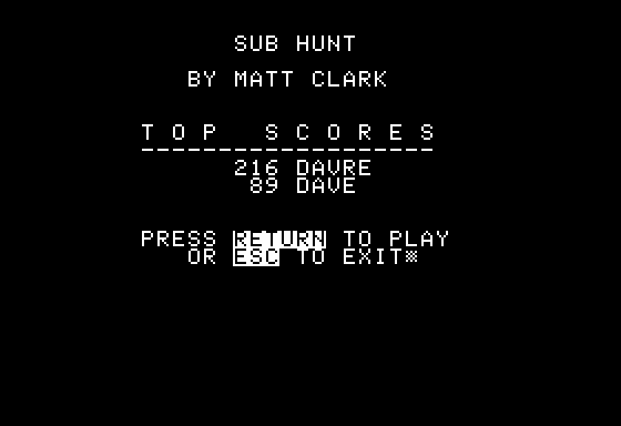 Sub Hunt (1982) - MobyGames