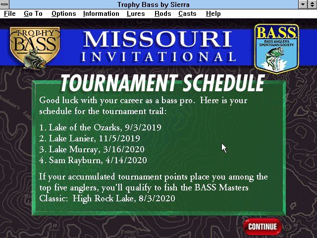 Screenshot of Trophy Bass (Windows 3.x, 1995) - MobyGames