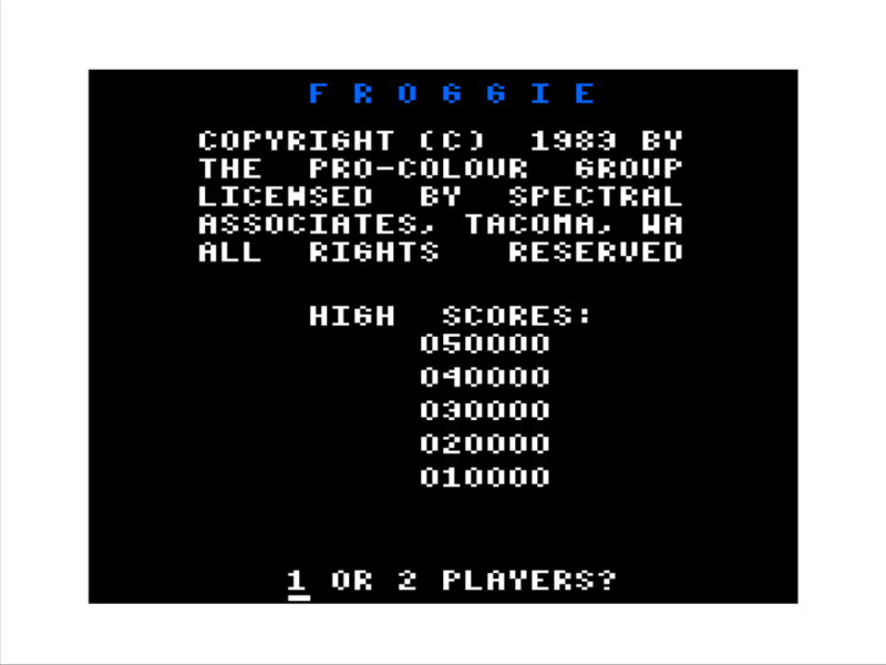 Froggie (1983) - MobyGames