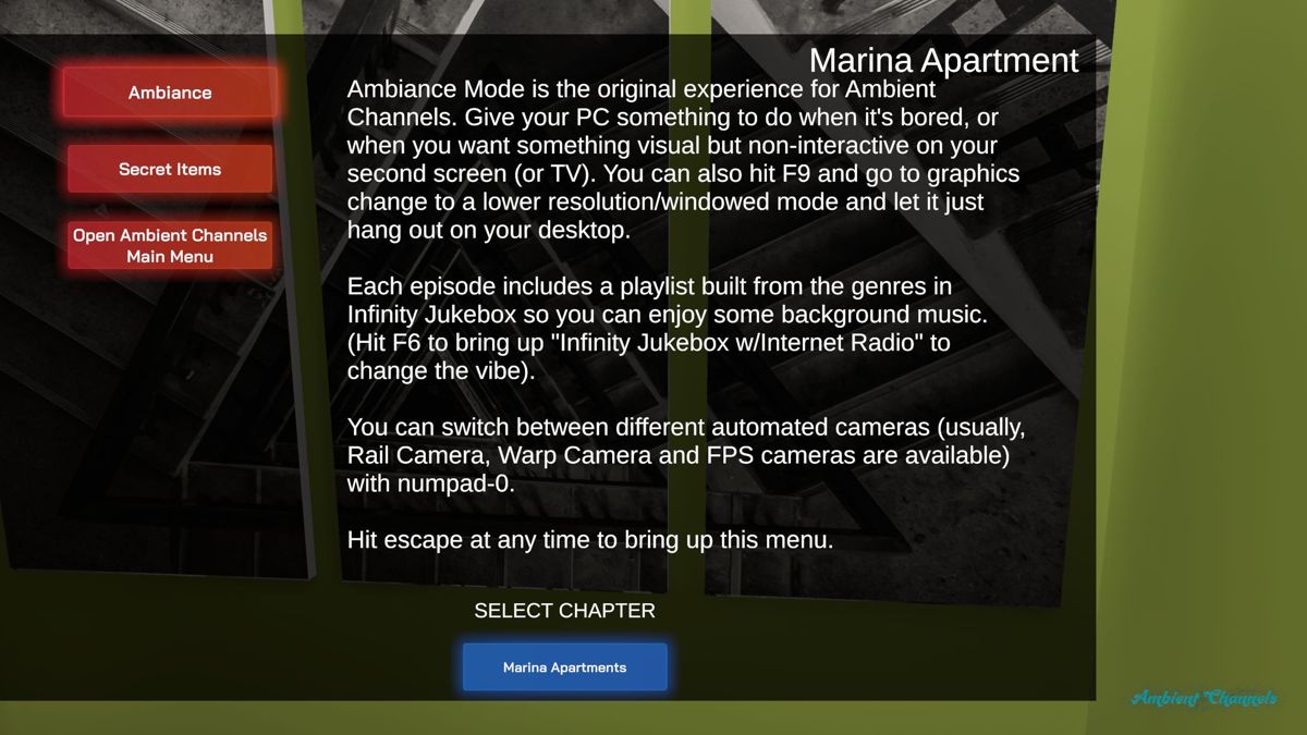 Screenshot of Ambient Channels: Downtown - Marina Apartments (Windows, 2020) - MobyGames