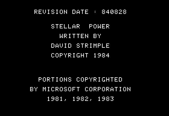 Stellar Power (1984) - MobyGames