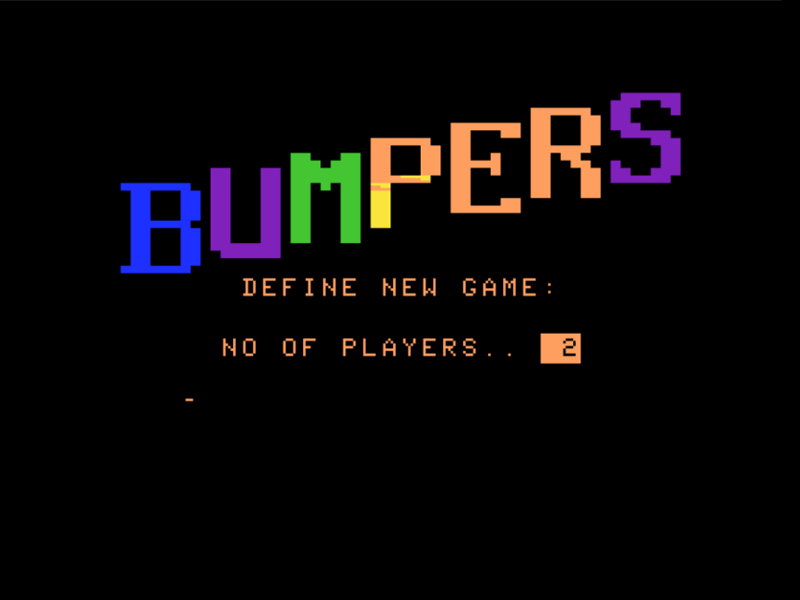 Screenshot of Bumpers (TRS-80 CoCo, 1983) - MobyGames