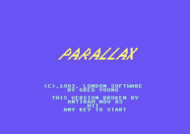 Screenshot of Parallax (Commodore 64, 1983) - MobyGames