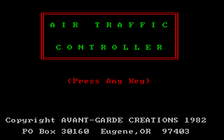 Screenshot of Air Traffic Controller (DOS, 1980) - MobyGames