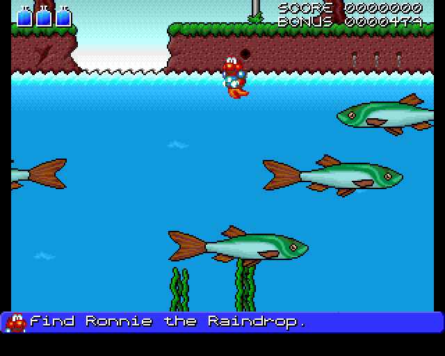 Screenshot of James Pond: Underwater Agent and Running Water (Acorn 32 ...
