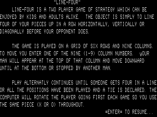 Line-Four (1980) - MobyGames